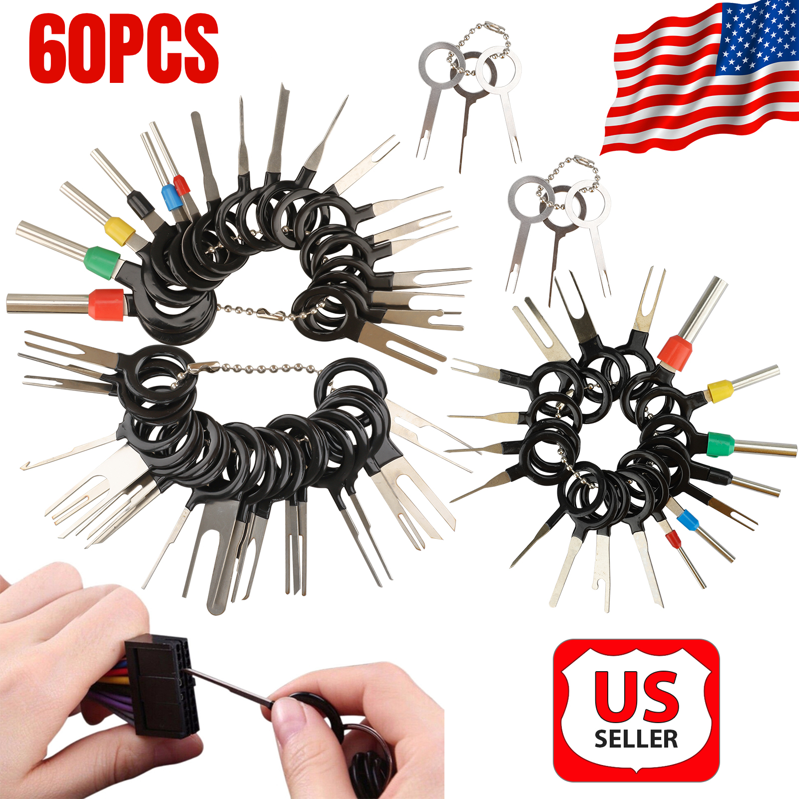 120Pcs Car Terminal Removal Tool Kit Wire connector Pin Release ...