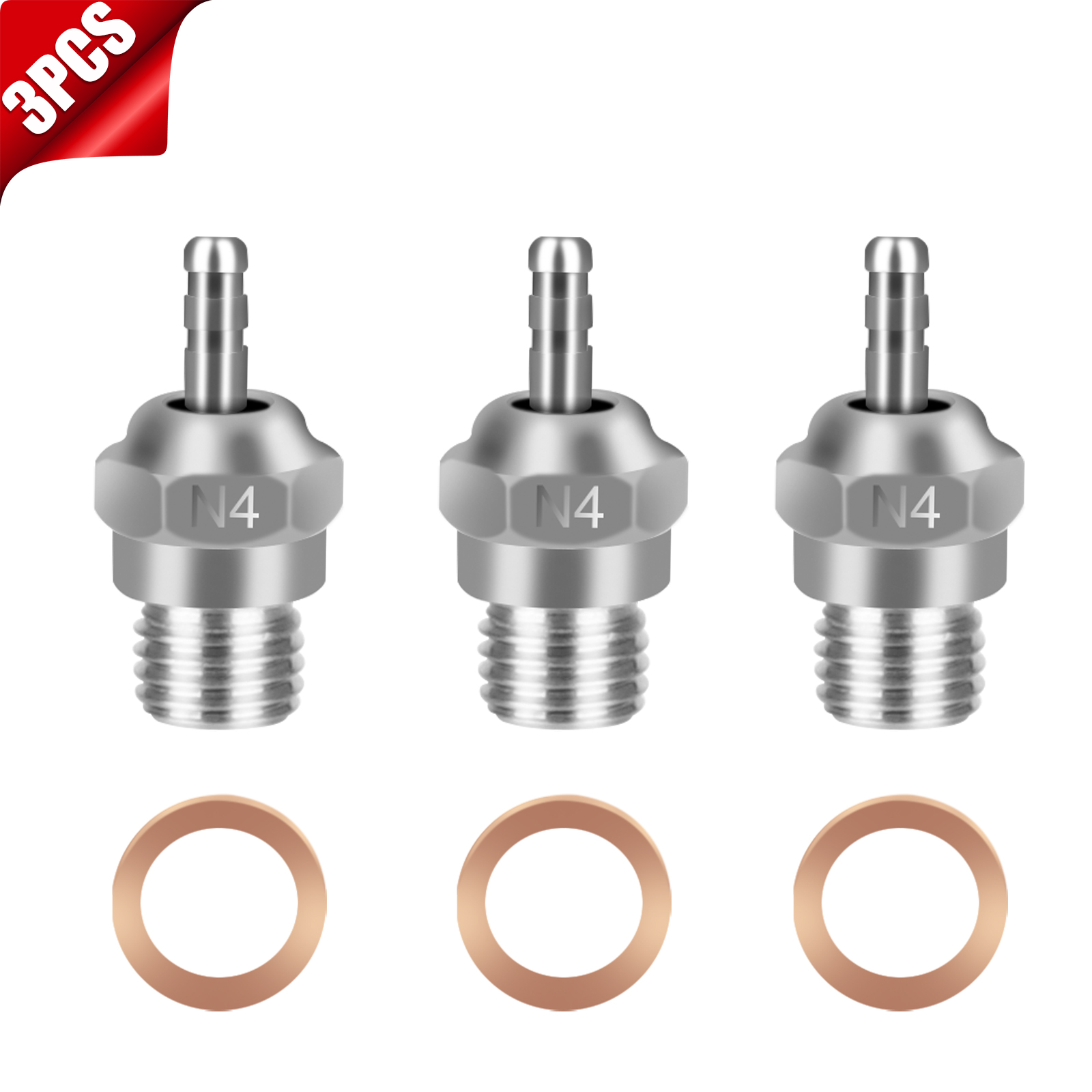 3/6PCS N3/N4 Glow Plug For HSP RC 4c Engines Traxxas 70117 3232X T-Maxx ...